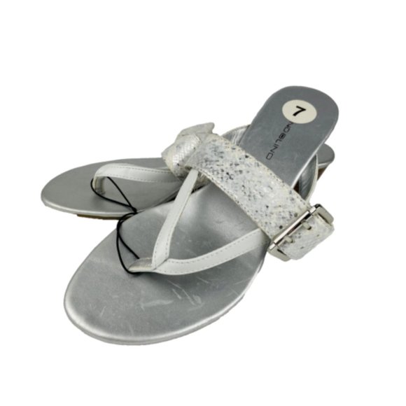Bandolino | Shoes | Bandolino Size 7 Sandals White Silver Snakeskin ...